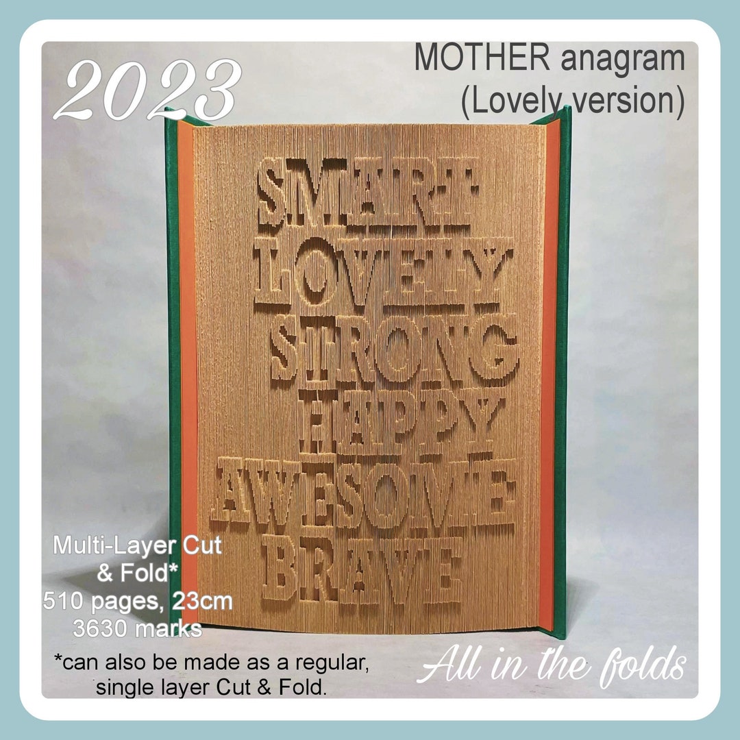 Mother Anagram - MULTI LAYER Cut and Fold Book Folding Pattern ...