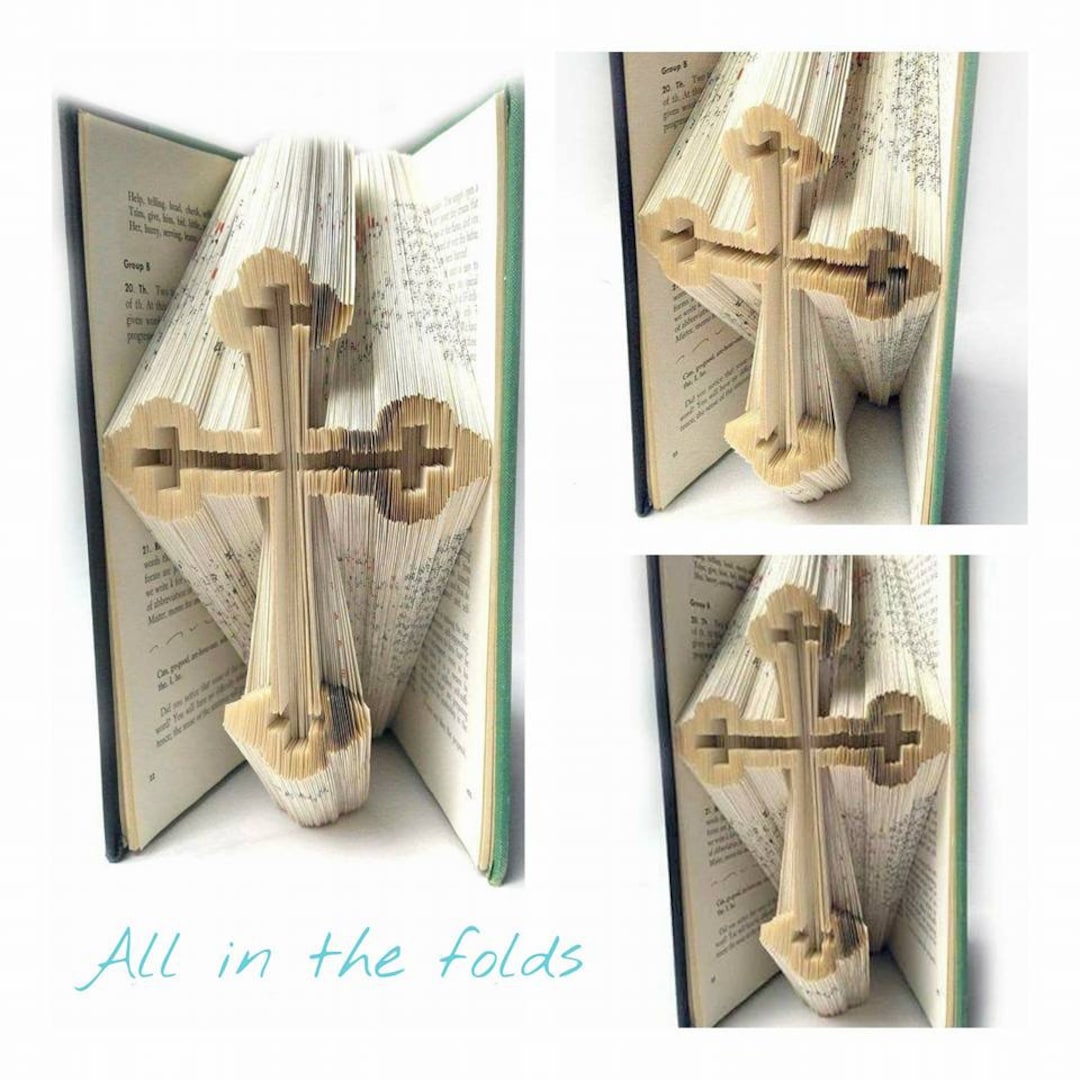 Cross Outlined Combination Cut and Fold Book Folding Pattern - Etsy