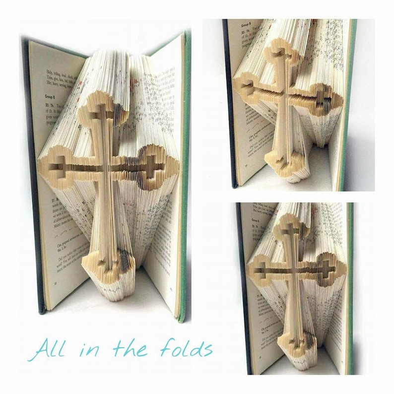 Cross Outlined Combination Cut and Fold Book Folding Pattern - Etsy