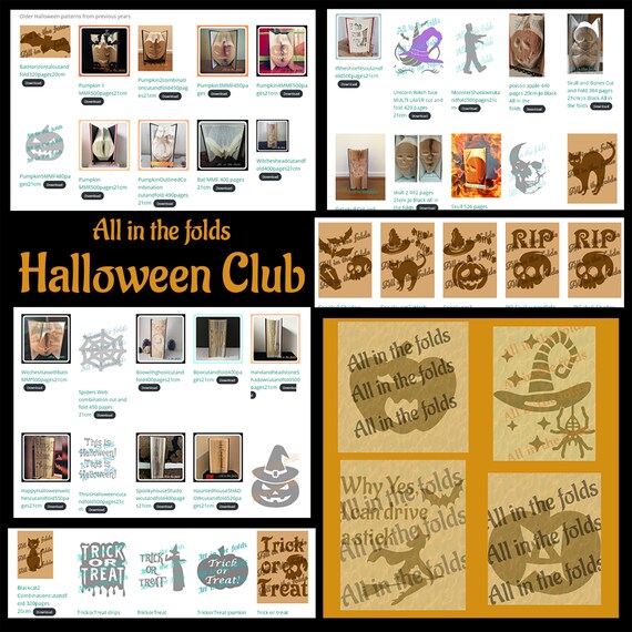 Halloween Bookfolding pattern bundle 47 patterns MMF Cut and | Etsy