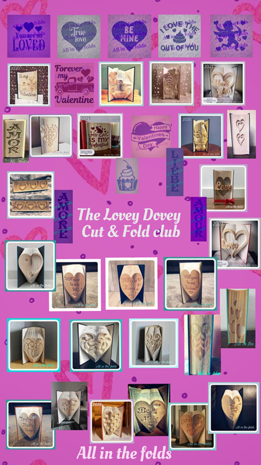 Cut & Fold Bundle 69 Book Fold Patterns - Lovey Dovey Bundle - Etsy