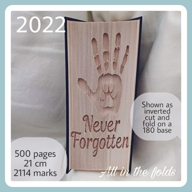 Never Forgotten, Paw in Hand Print - Cut and Fold Pattern - Etsy