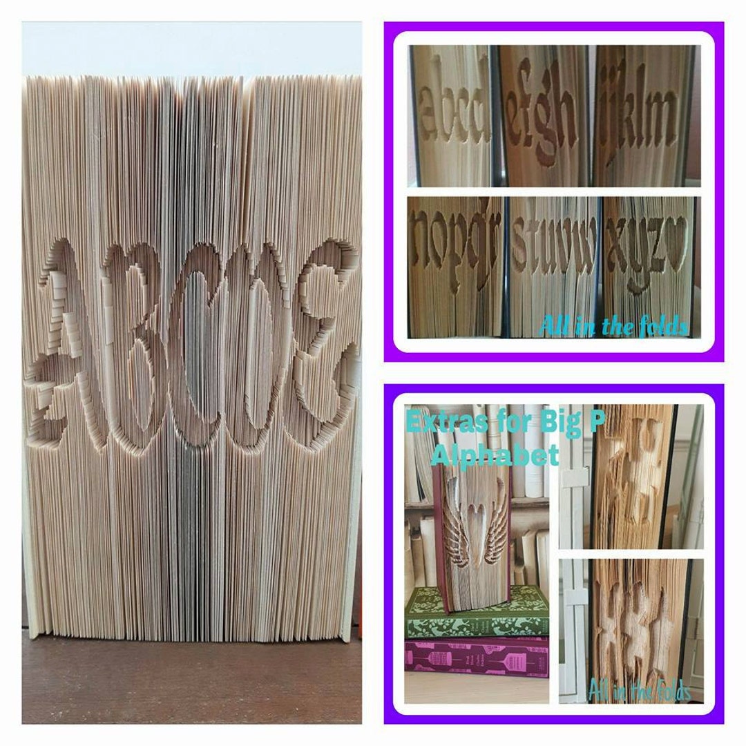 Big P FULL SIZE Cut and Fold Book Folding Alphabet Plus Angel Wings and ...