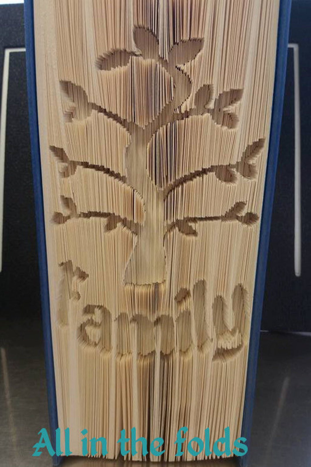 Family Tree CUT AND FOLD Book Art Pattern Measurement Style Not Graph ...