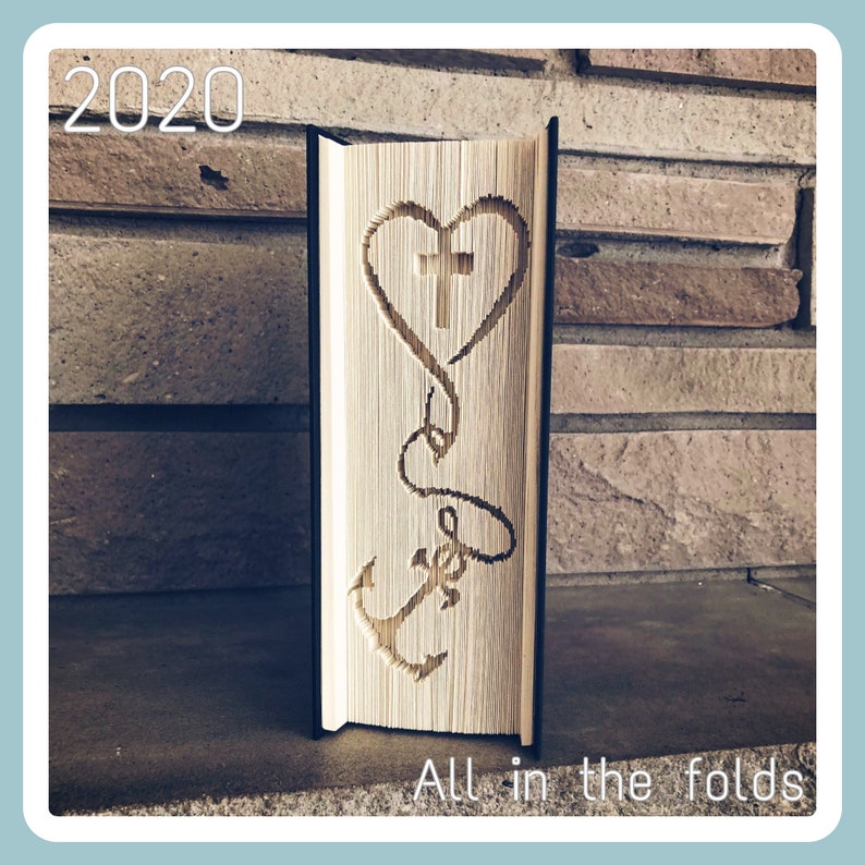 Vertical Faith Hope Love Symbolic - Cut and Fold Book Folding Pattern ...
