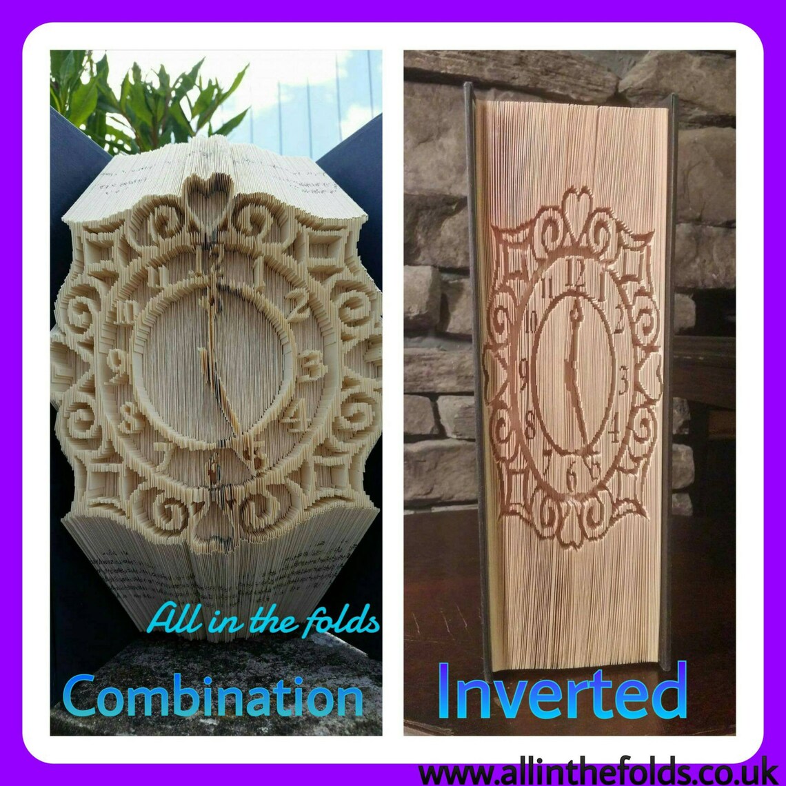 Fancy Clock Cut and Fold Book Folding Pattern - Etsy