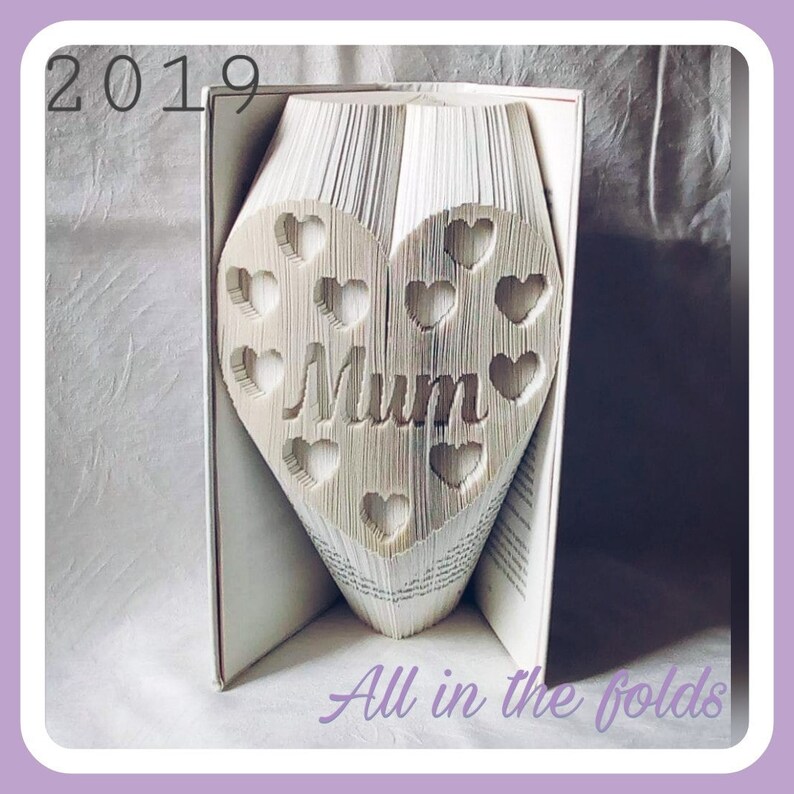 Mum and Hearts Combination Cut and Fold Book Folding Pattern - Etsy