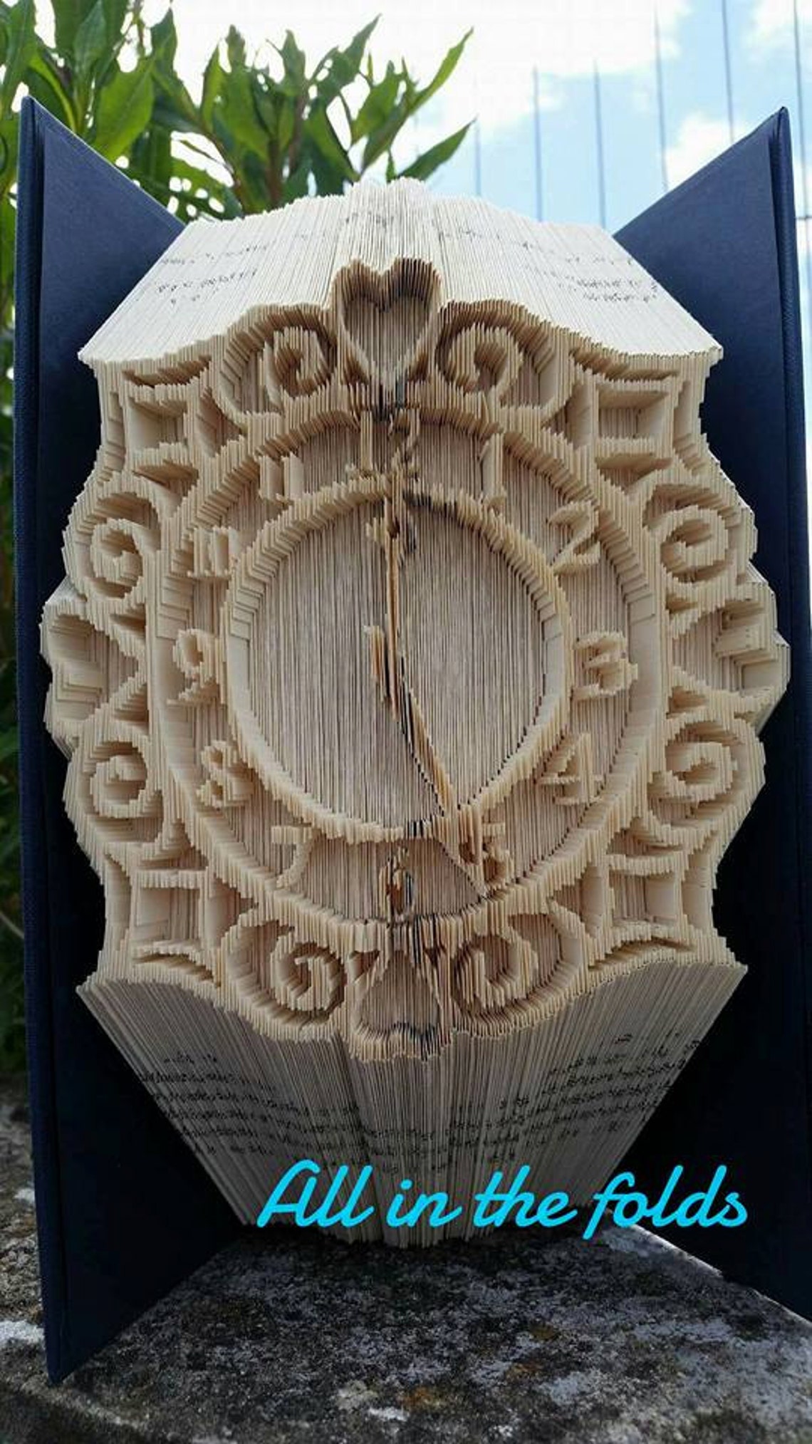 Fancy Clock Cut and Fold Book Folding Pattern - Etsy