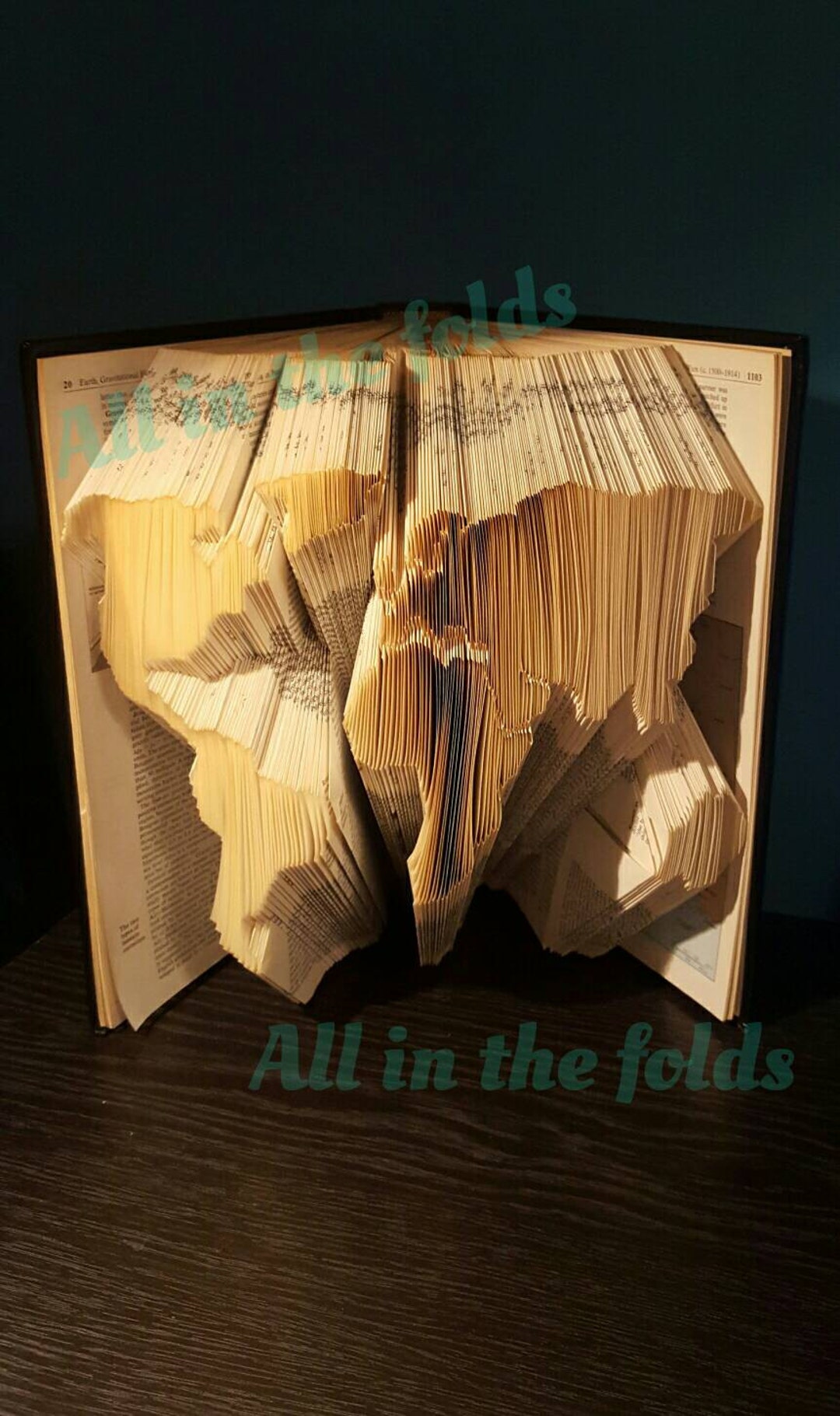 World Map Book Folding Pattern. 1100 Pages 27cm Britanica - Etsy