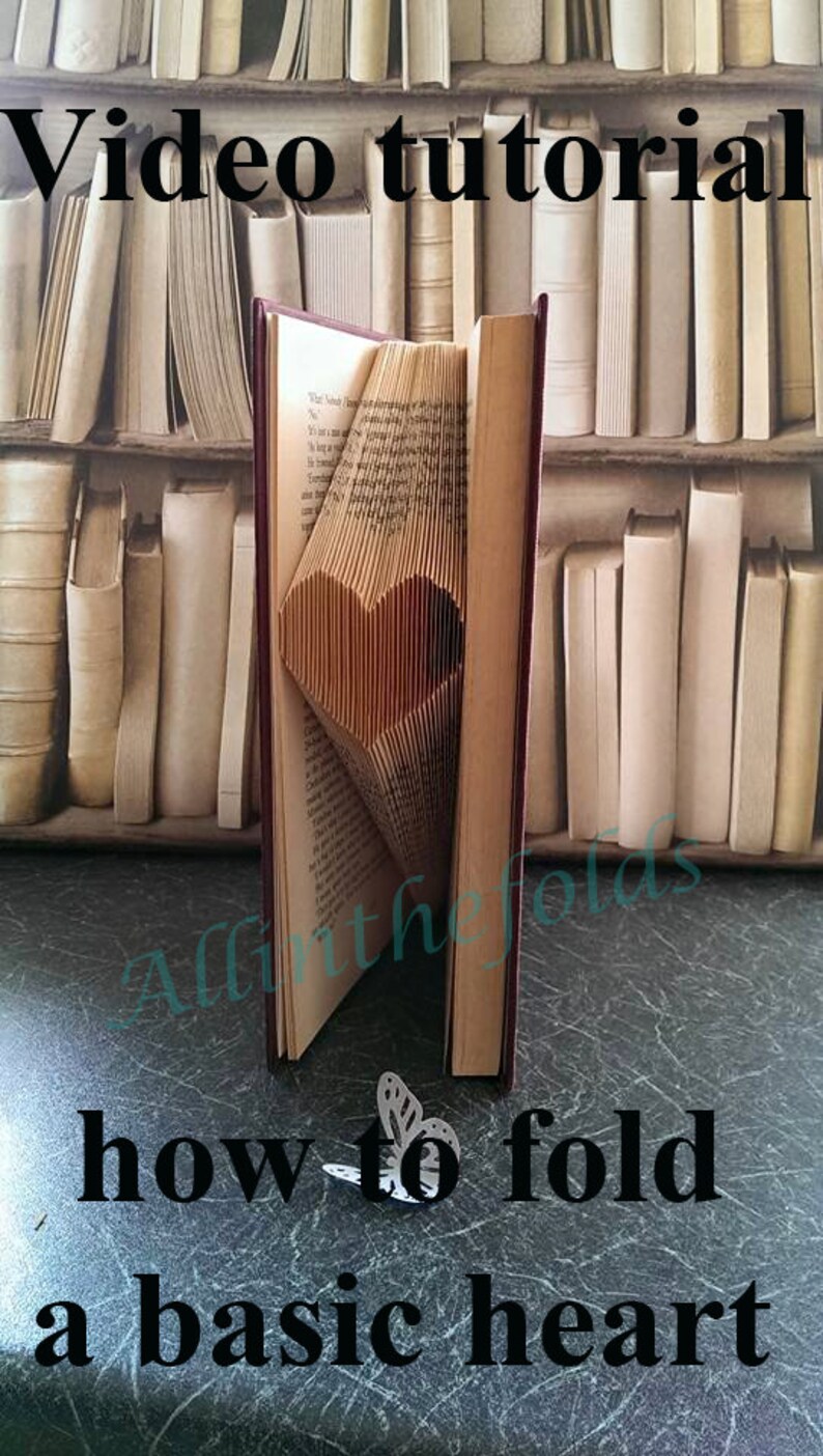 How to Book fold video tutorial. How to fold a basic heart | Etsy