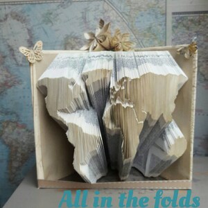 World Map Book Folding Pattern - Etsy
