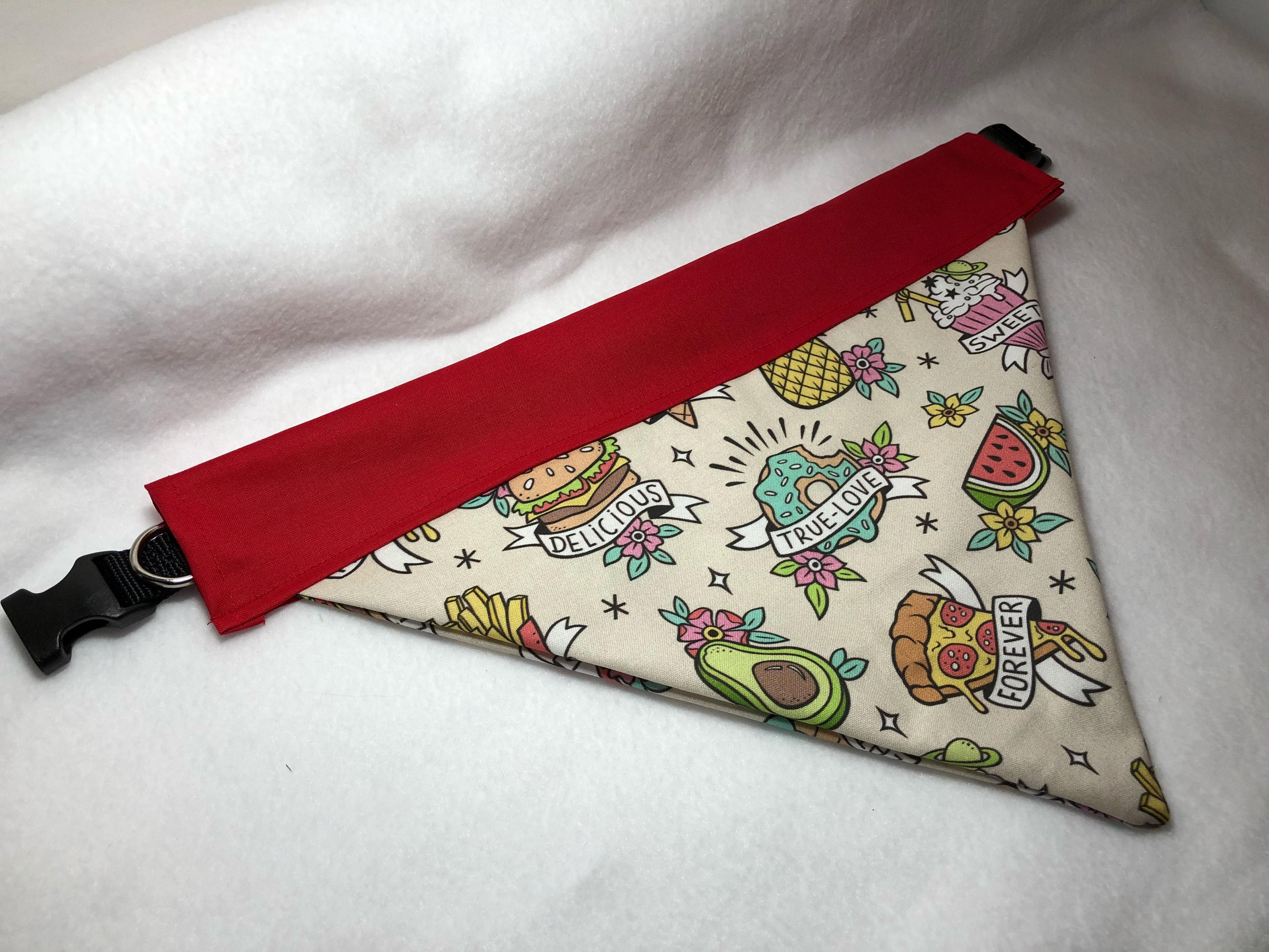 Food Love Dog Bandana Over the Collar Dog Bandana Burger | Etsy