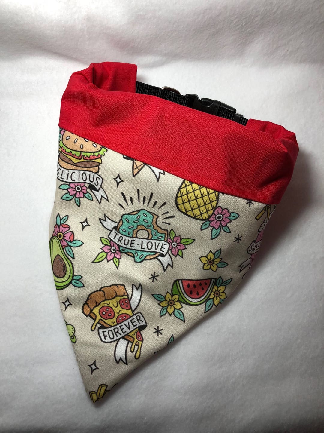 Food Love Dog Bandana Over the Collar Dog Bandana Burger - Etsy