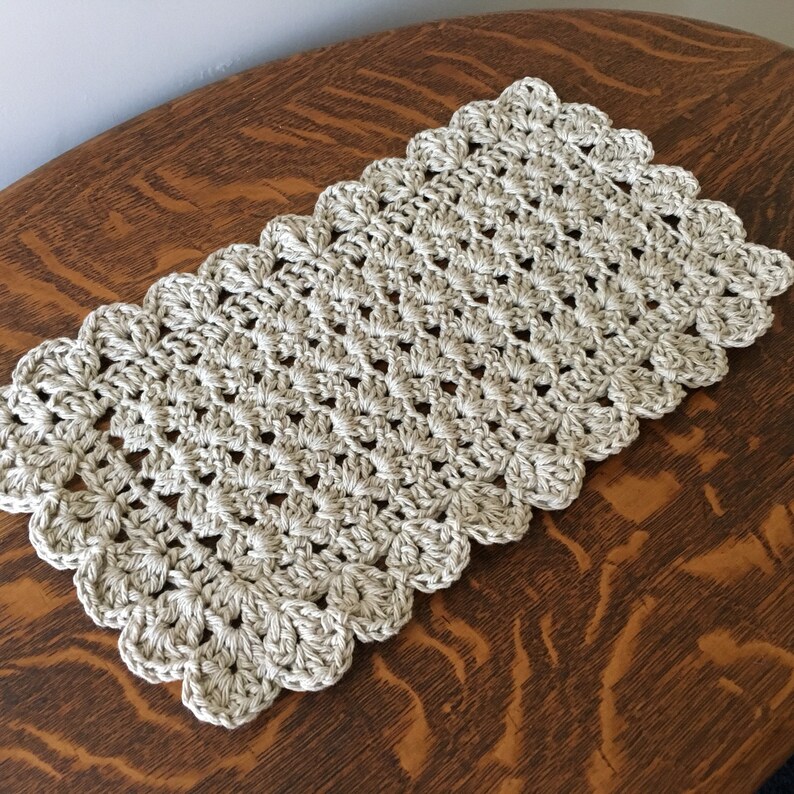 Rectangle Cotton Crochet Doily. Farmhouse Decor. Rustic Decor. | Etsy