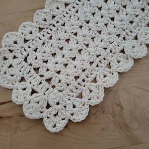 Narrow Rectangle Cotton Crochet Doily. Farmhouse Decor. Rustic Decor. 7 ...