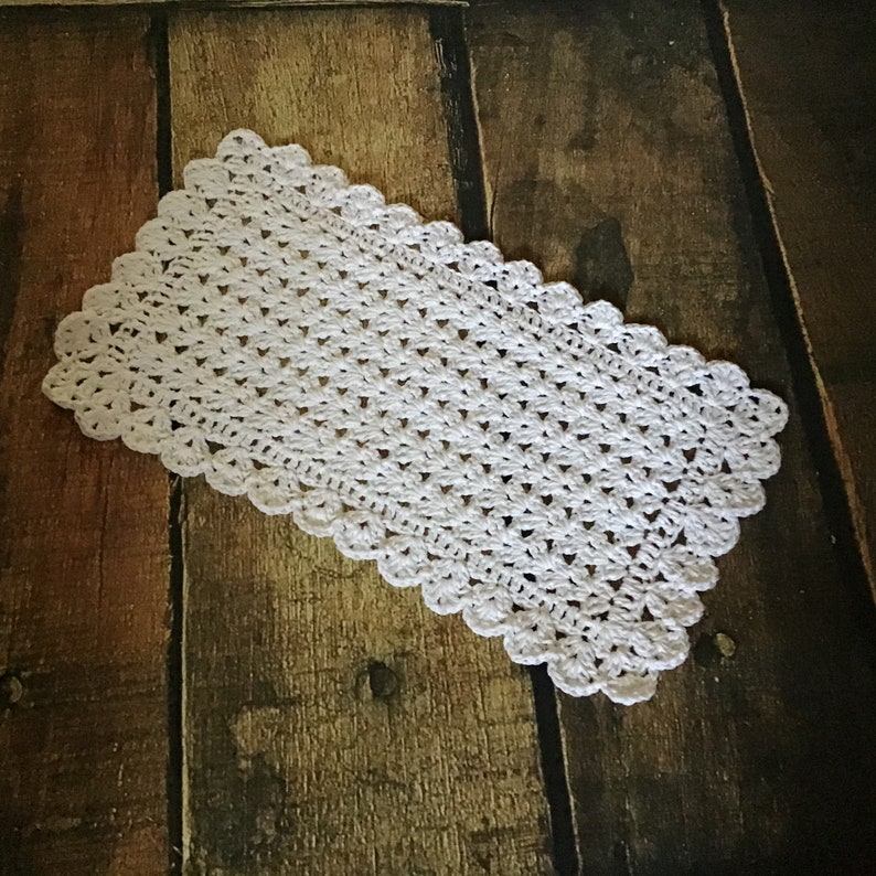 Large Rectangle Crochet Doily. 100% Cotton. 11 X 21 1/8. - Etsy