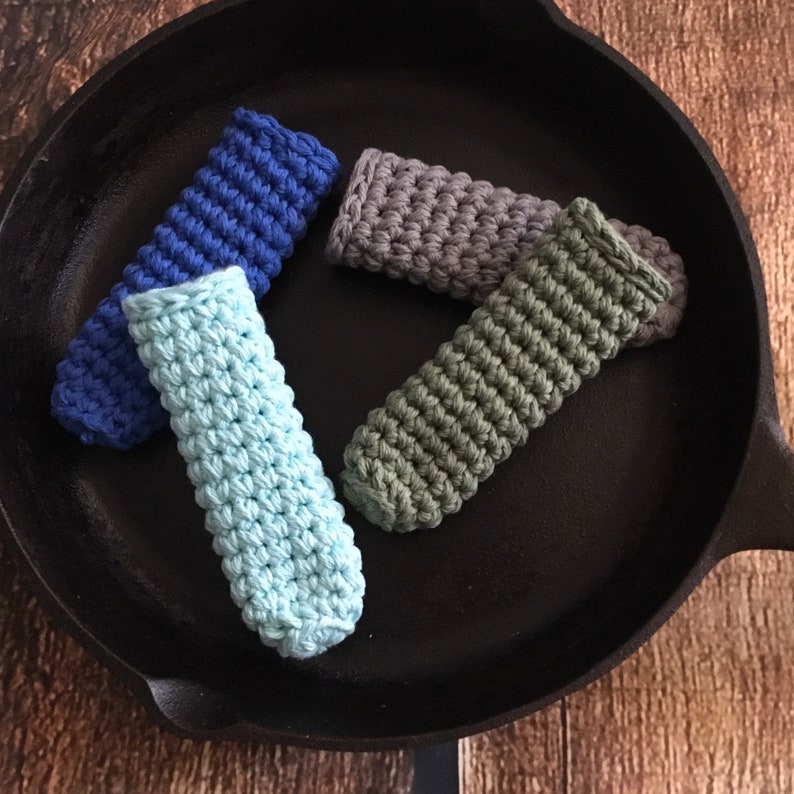Cast Iron Handle Cover. 2 Pk. Crochet 100% Cotton Skillet Handle Cover ...