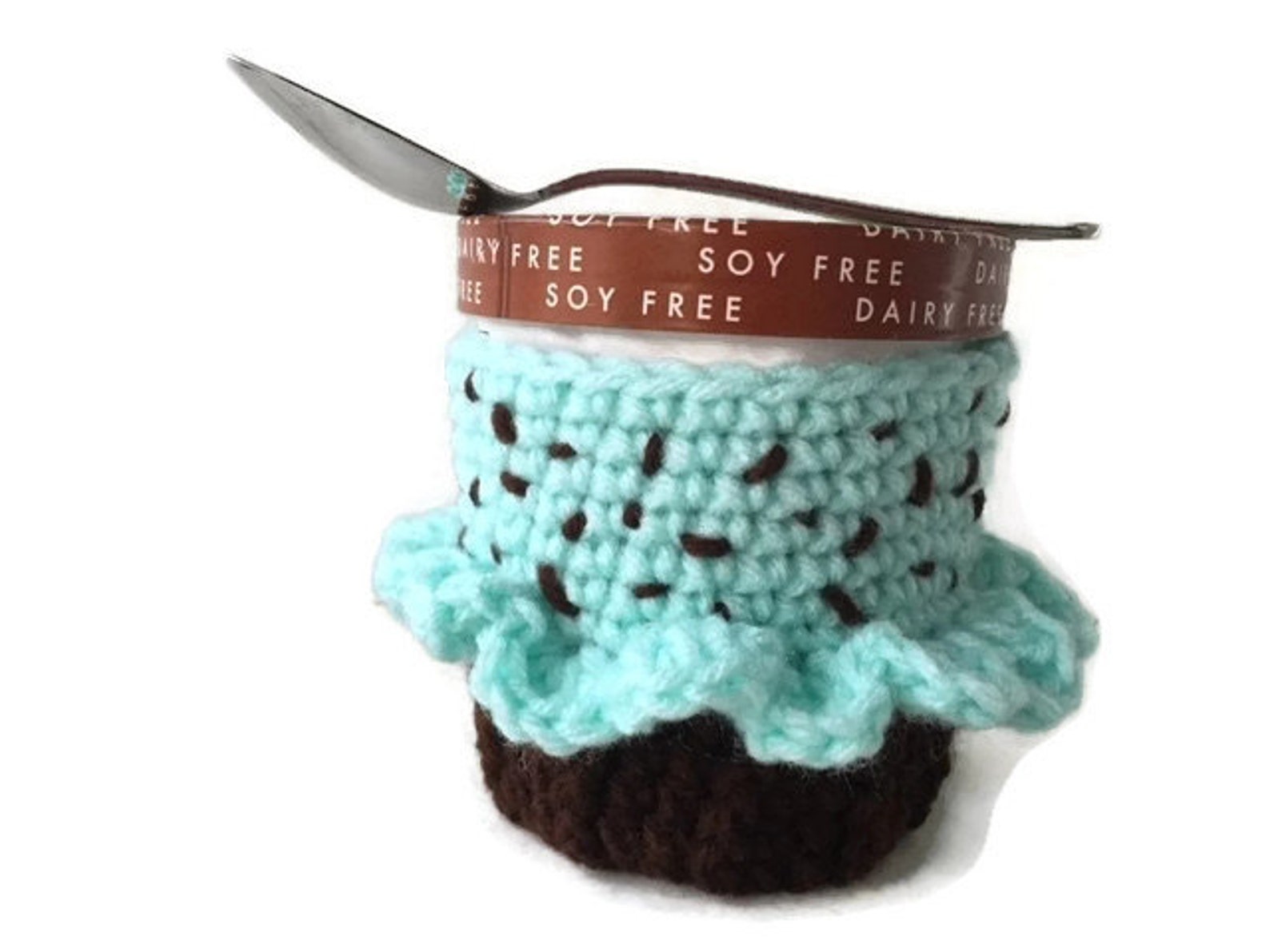Ice Cream Cozy Cupcake for Pint Size Container Chocolate Mint - Etsy
