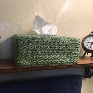 Crochet Tissue Box Cover. Tissue Box Holder in Cotton Yarn. | Etsy