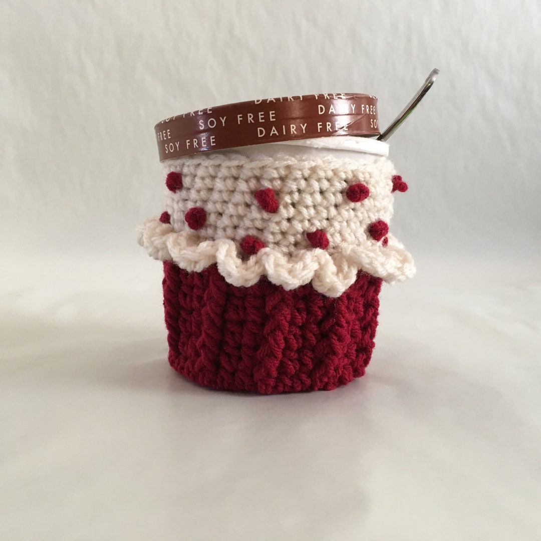 Crochet Ice Cream Pint Cozy: Red Velvet Cupcake Container - Etsy