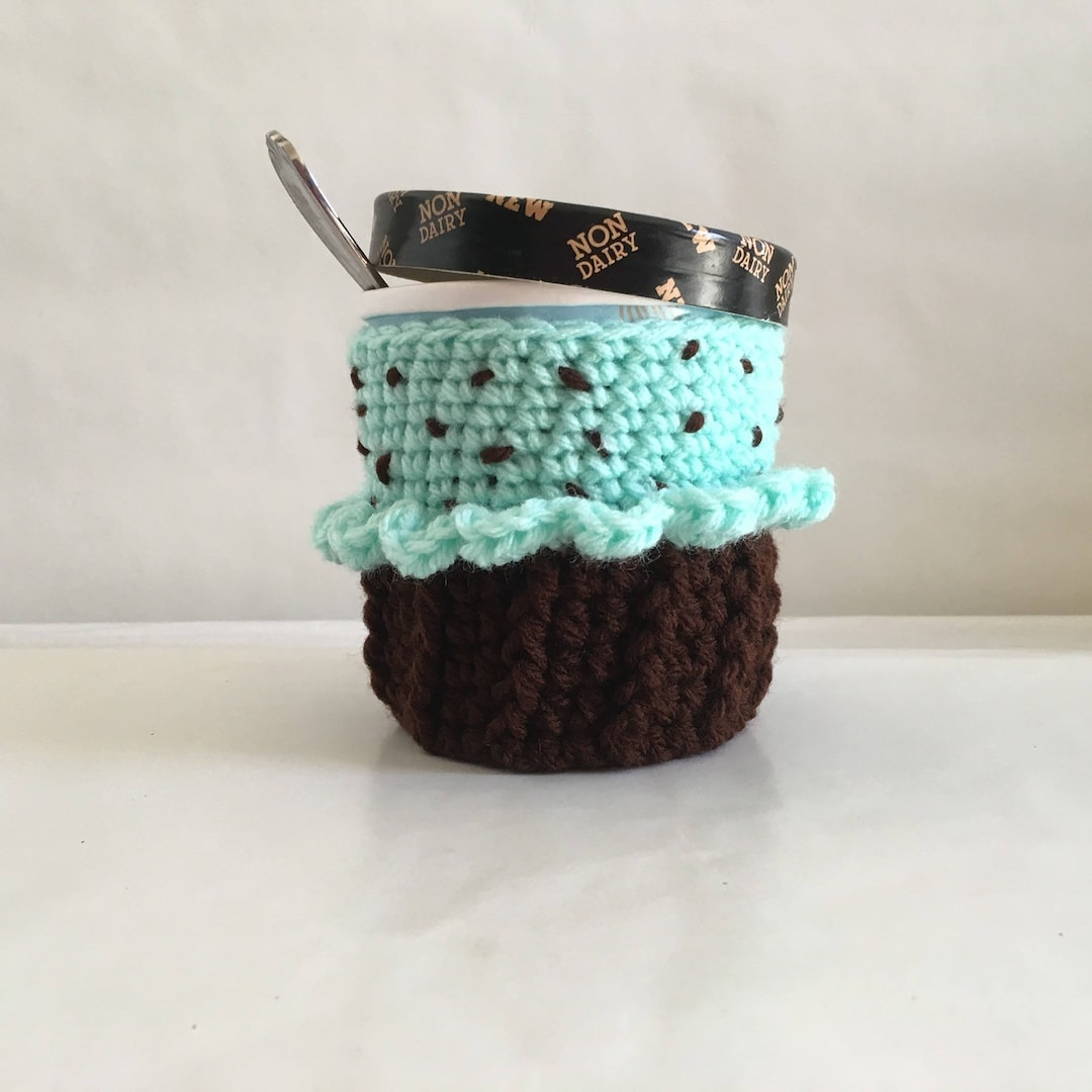 Ice Cream Cozy Cupcake for Pint Size Container Chocolate Mint Chip ...