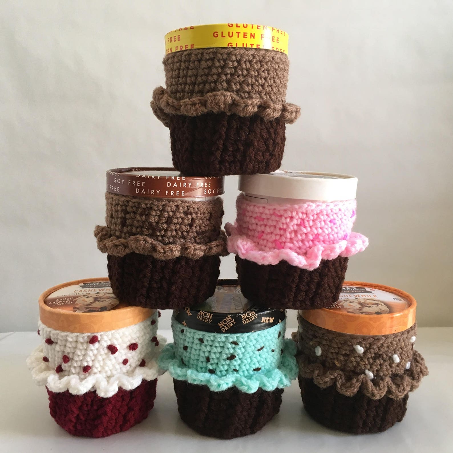 Ice Cream Cozy Cupcake for Pint Size Container Chocolate Mint - Etsy