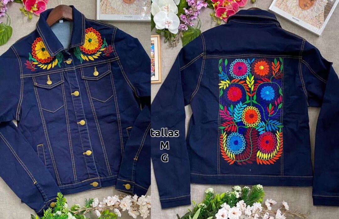 Mexican Embroidered Denim Jacket Made in Chiapas Mexico - Etsy