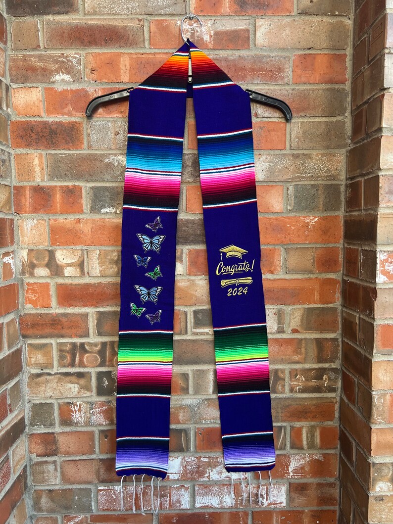 Butterflies Serape Graduation Stole - Etsy
