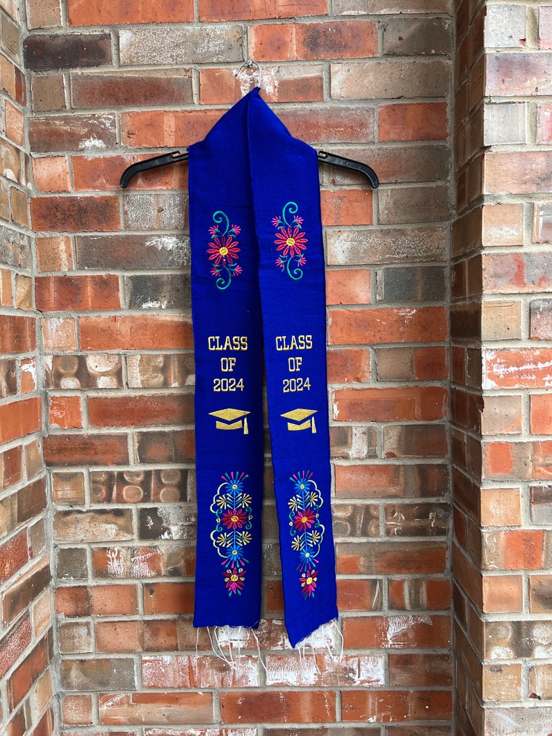 Floral Embroidered Serape Graduation Stole - Etsy
