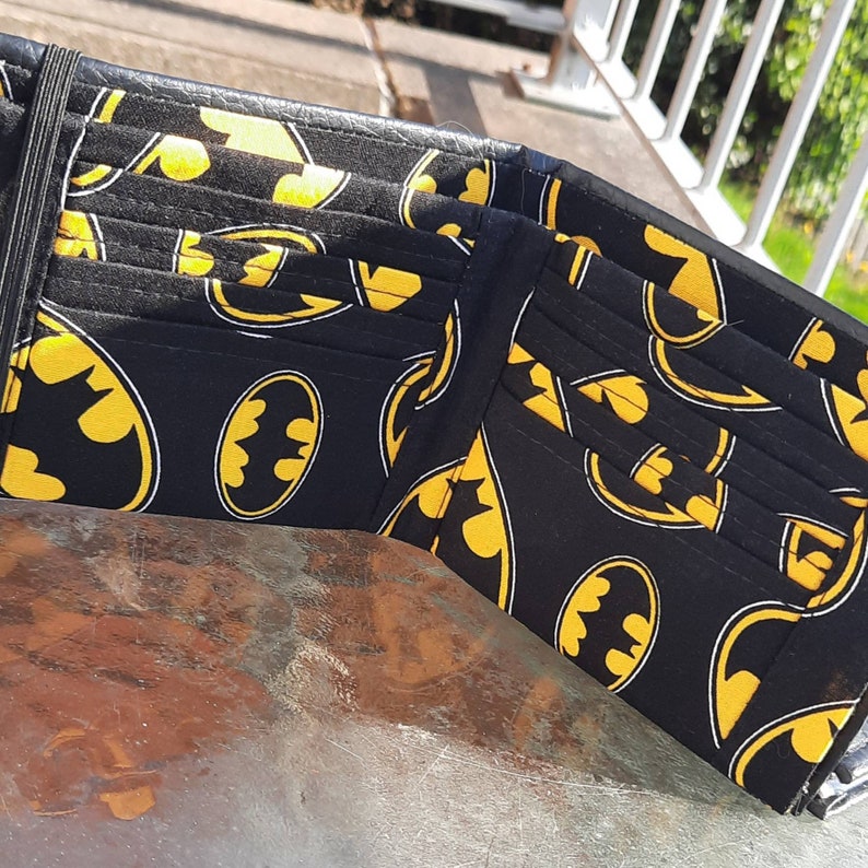 Batman Logo Comic Book Style Mens Faux Leather Wallet Hand Made - Etsy