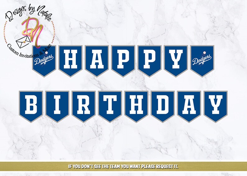 DIY Los Angeles Dodgers Birthday Banner Digital Banner Do | Etsy