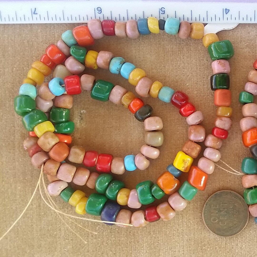 Antique Crow/pony Trade Bead, Pink, Yellow, Red, Blue, Green, Brown ...