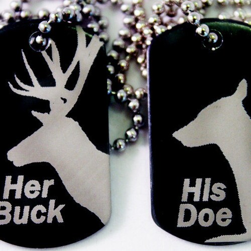 Her Buck His Doe Necklaces Guitar Pick Matching for Couples - Etsy