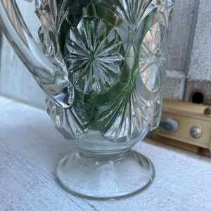 Vintage Anchor Hocking Pitcher, Large Glass Pitcher, Starburst, Fans ...