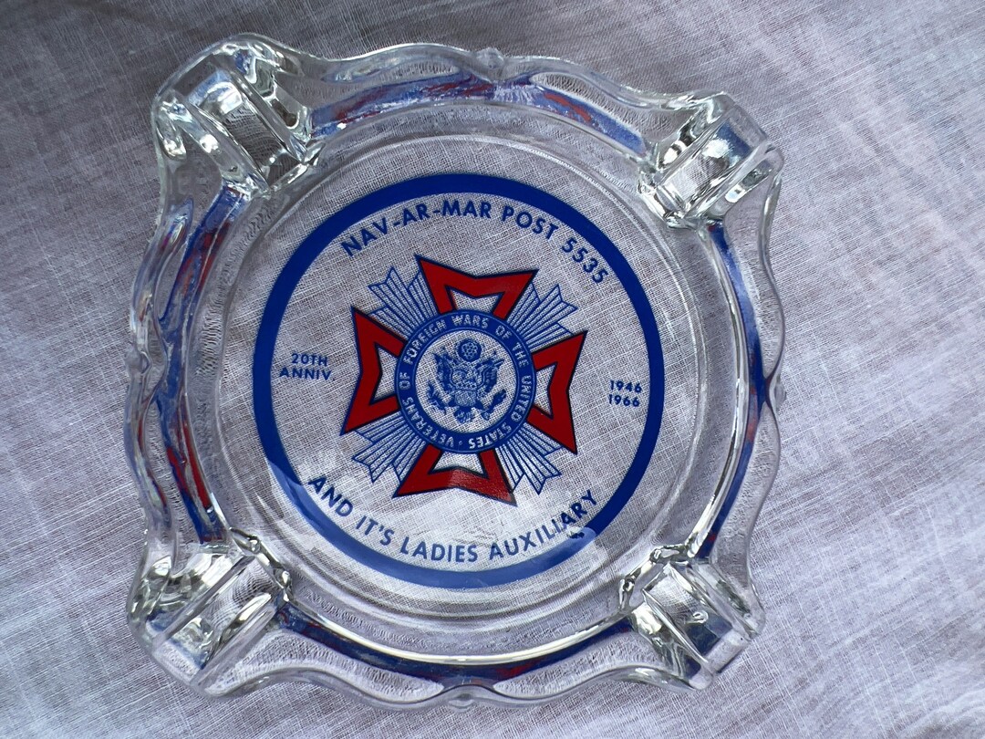 Vintage Square Glass Ashtray, VFW 20th Anniversary, 1966 - Etsy