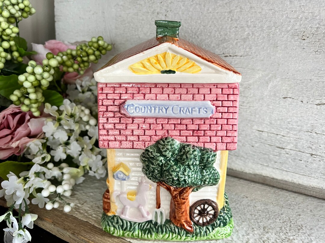 VINTAGE COOKIE Jar Country Craft Shop Ceramic Cookie Jar - Etsy