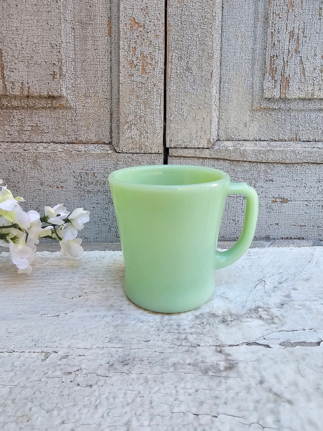VINTAGE JADEITE Mug, D Handle, Diner Mug, Restaurantware Mug Heavy ...