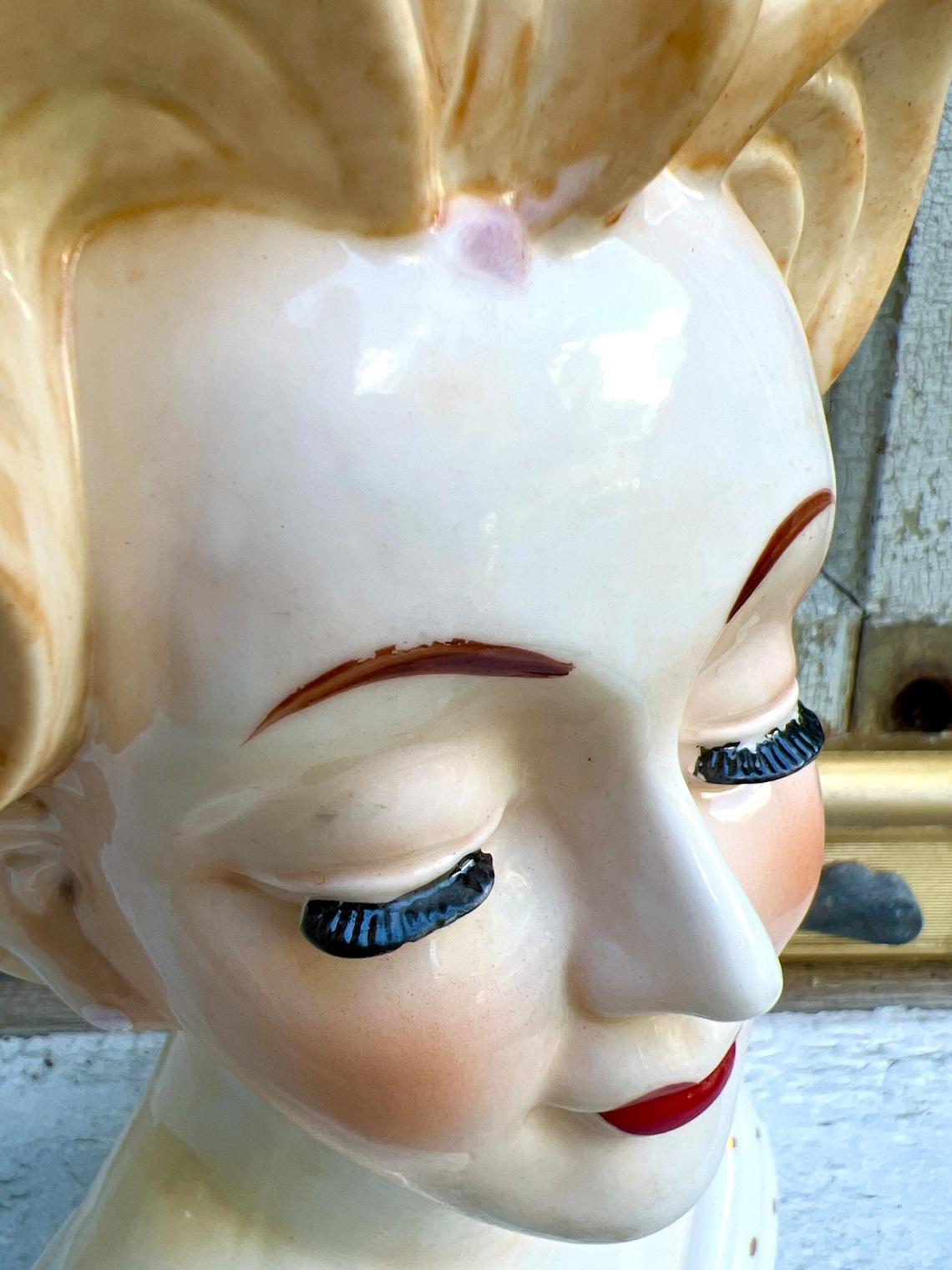 VINTAGE RARE Lady Head Dollhead Collectible Large Ceramic - Etsy
