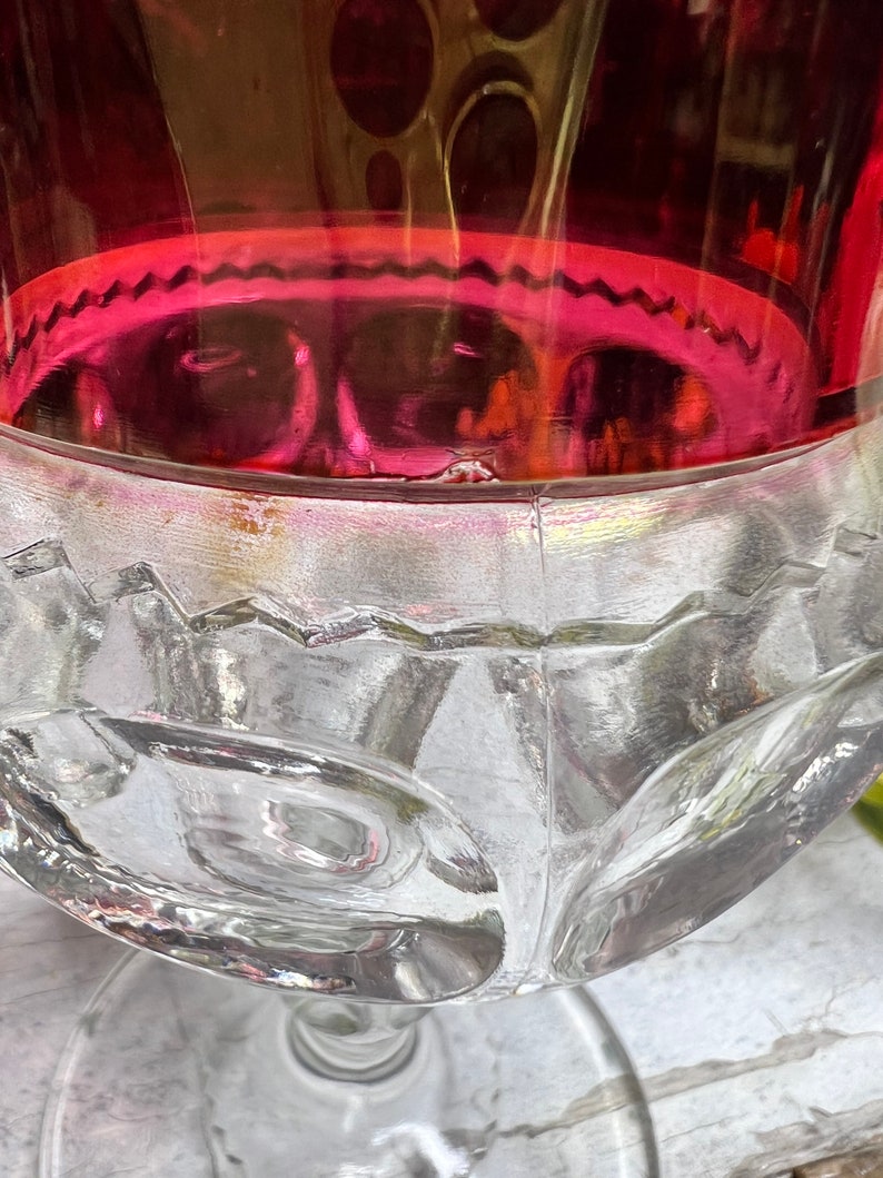 RARE VINTAGE King's Crown Wine Glass Red Thumbprint - Etsy