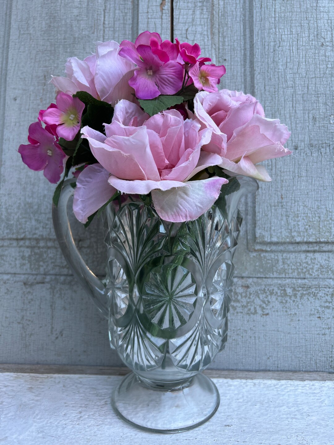 Vintage Anchor Hocking Pitcher Large Glass Pitcher - Etsy