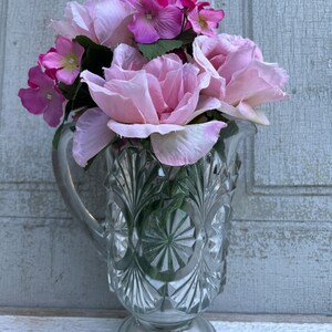 Vintage Anchor Hocking Pitcher, Large Glass Pitcher, Starburst, Fans ...