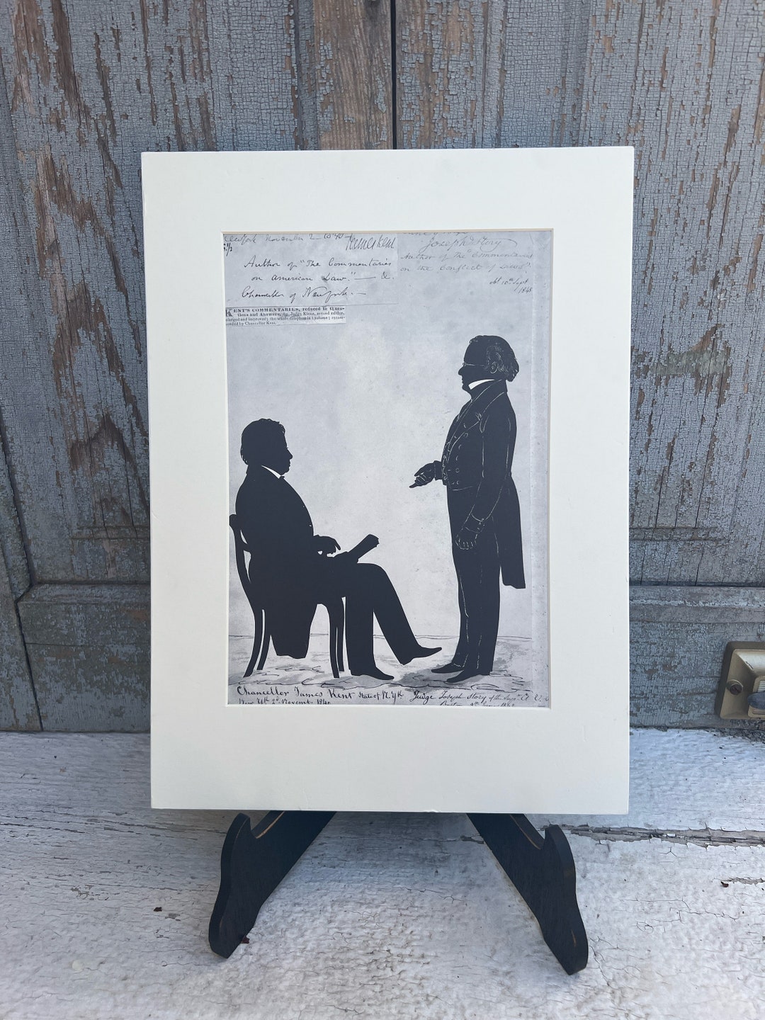James Kent & Joseph Story Silhouette Art Print, Matted Historical ...