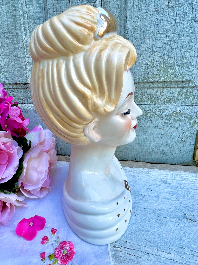 VINTAGE RARE Lady Head Dollhead Collectible Large Ceramic - Etsy