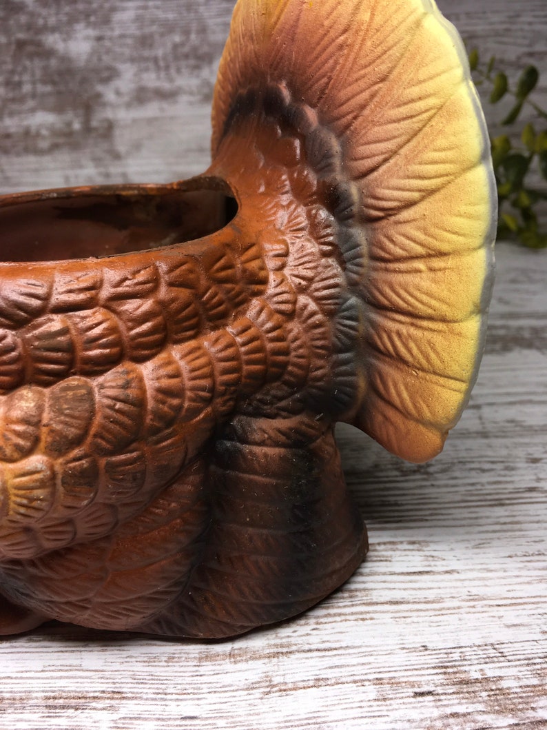 Vintage Ceramic Turkey Planter Thanksgiving Decor Fall Home - Etsy