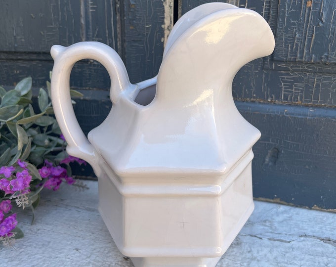 VINTAGE HAEGER White Pitcher, White Pitcher Vase, White Farmhouse Decor ...