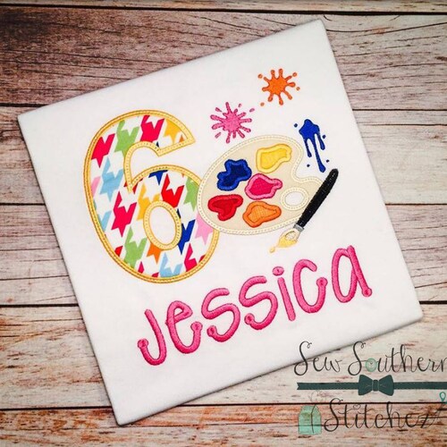 Paint Palette Numbers 1-9 Applique Paint Splatters Instant - Etsy