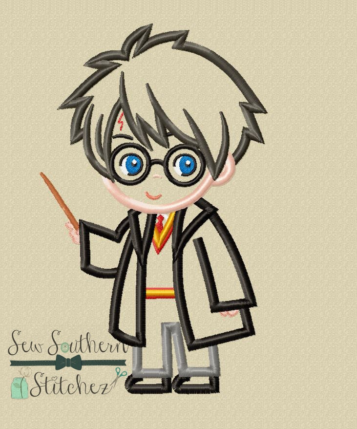 Magic Boy That Lived Applique Design Lightning Bolt Scar Instant ...