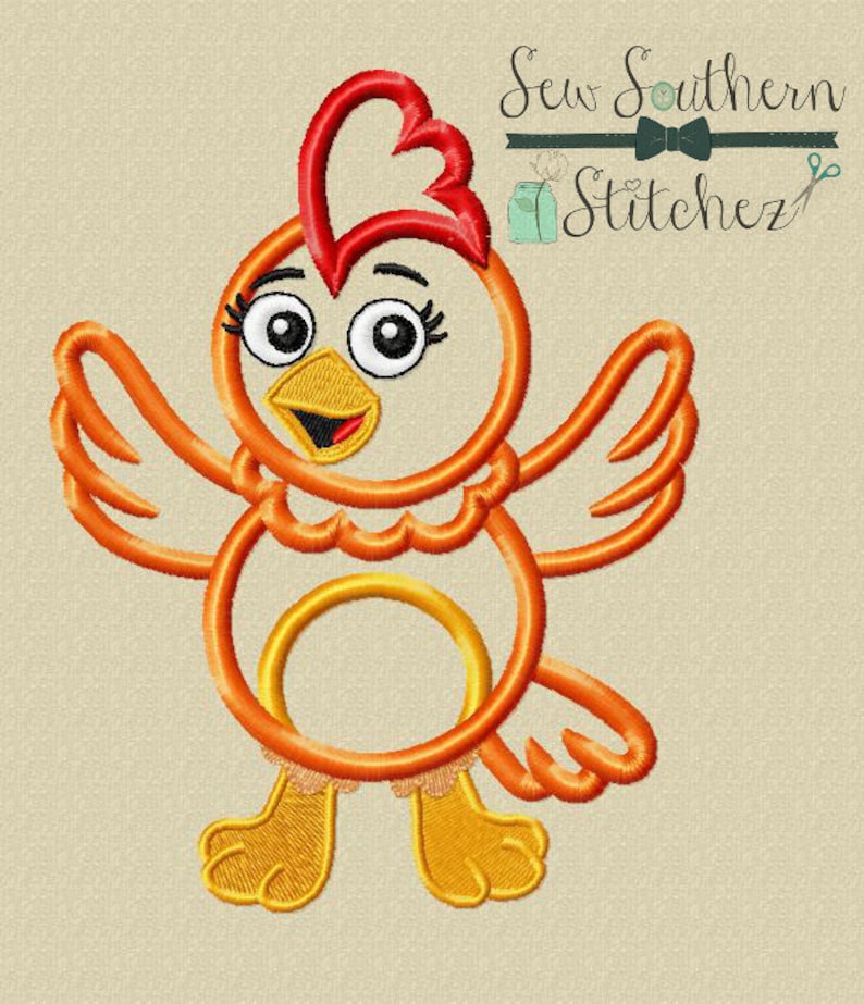 Chick Applique Design Instant Download | Etsy