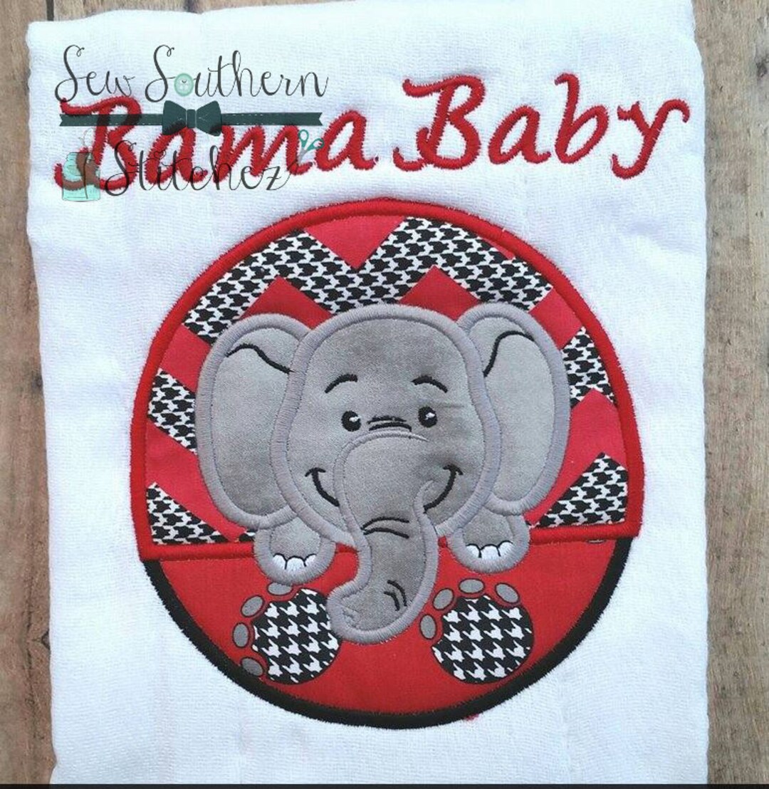 Elephant Circle Applique ~ Elephant Mascot ~ Instant Download - Etsy