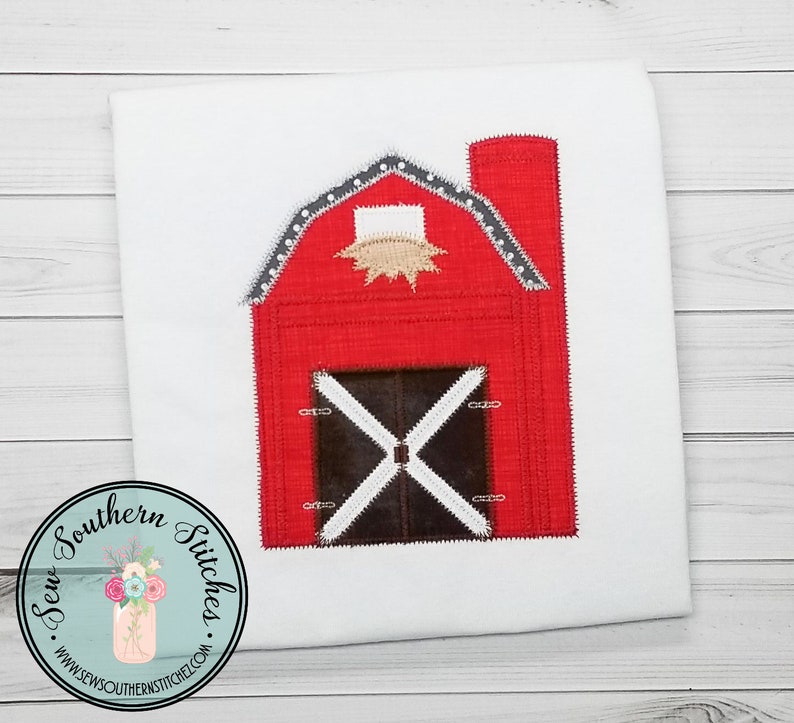 Zig Zag Barn Applique Design Farm Animals House Place to - Etsy